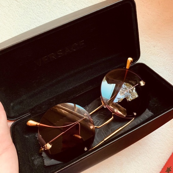 Versace | Accessories | Versace Gold Blue Gradient Pink Sunglasses ...